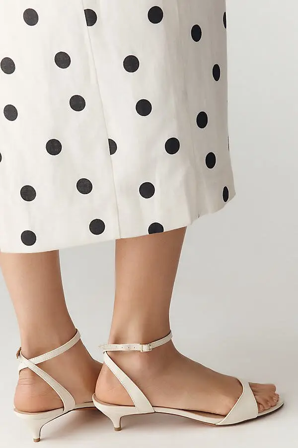 SILENT D Terry Strappy Kitten Heels - Cream