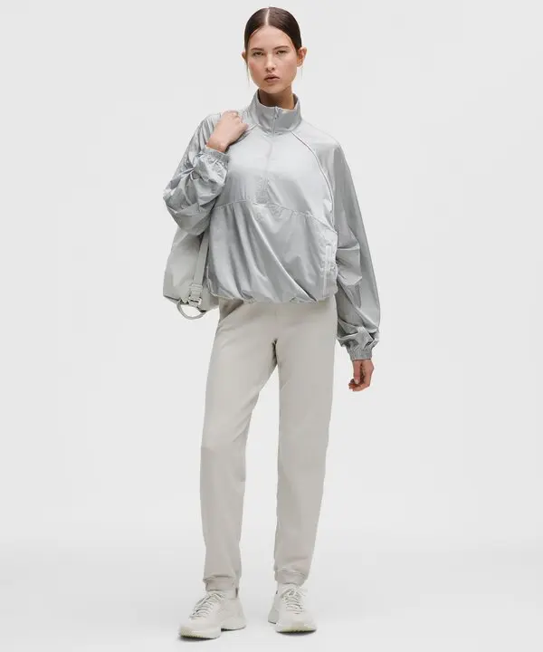 Lululemon Stretch-satin Flocked Training Track Jacket - Silver Drop/dove Grey