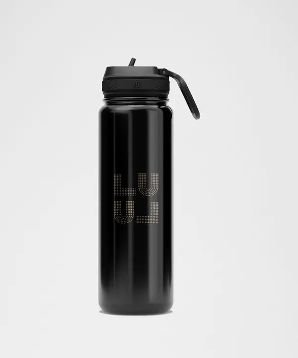 Lululemon Back To Life Sport Bottle 24oz Straw Lid - Black