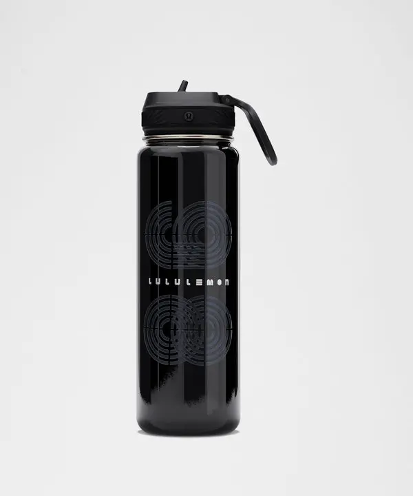 Lululemon Back To Life Sport Bottle 24oz Straw Lid - Black