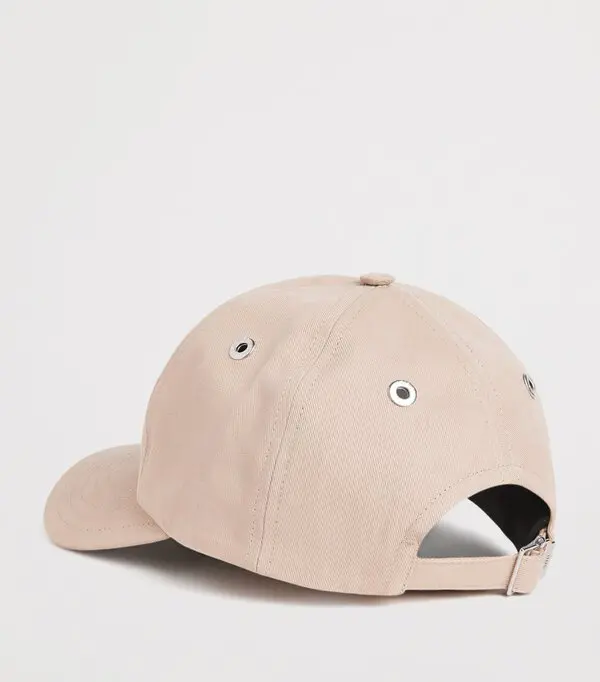 Ami Cotton Baseball Cap With Embroidered Logo - Beige