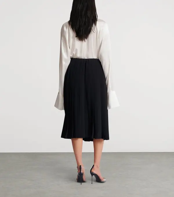 Balmain Chain-detail Pleated Midi Skirt