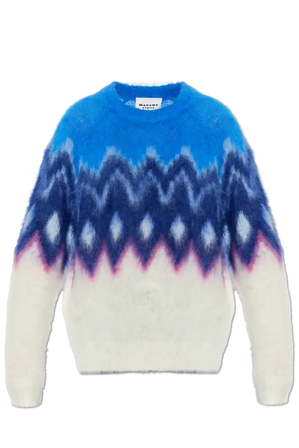 MARANT ETOILE Ambre Geometric Mohair-blend Sweater - Blue