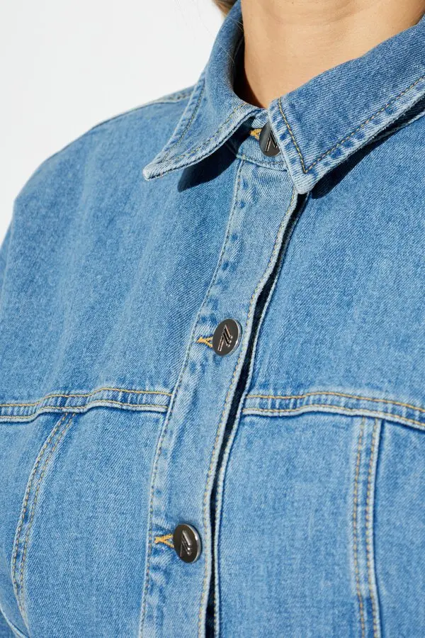 Attico Denim Mini Dress - Blue