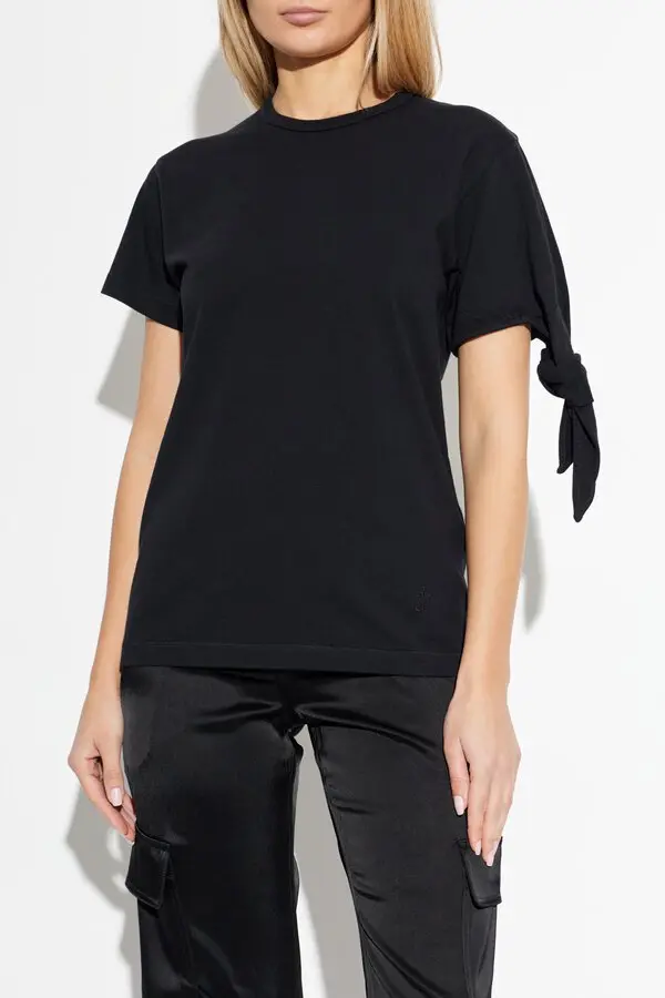 JW Anderson T-shirt With Shoulder Knot - Black