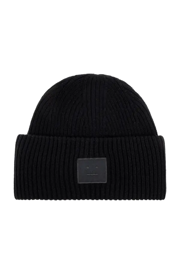 Acne Studios Beanie With Logo Patch - Black