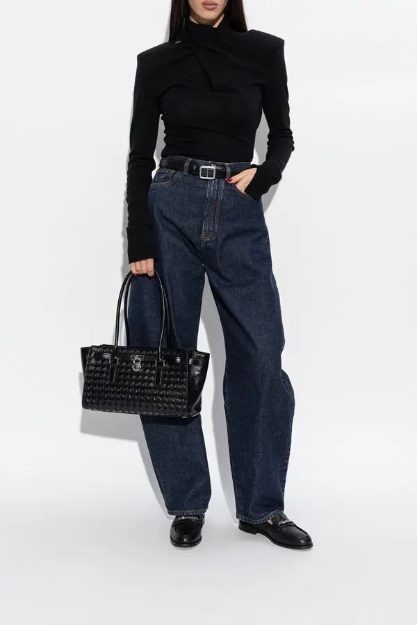 Michael Kors Loafers Full-grain Leather With Silver-tone Embellishment - Black