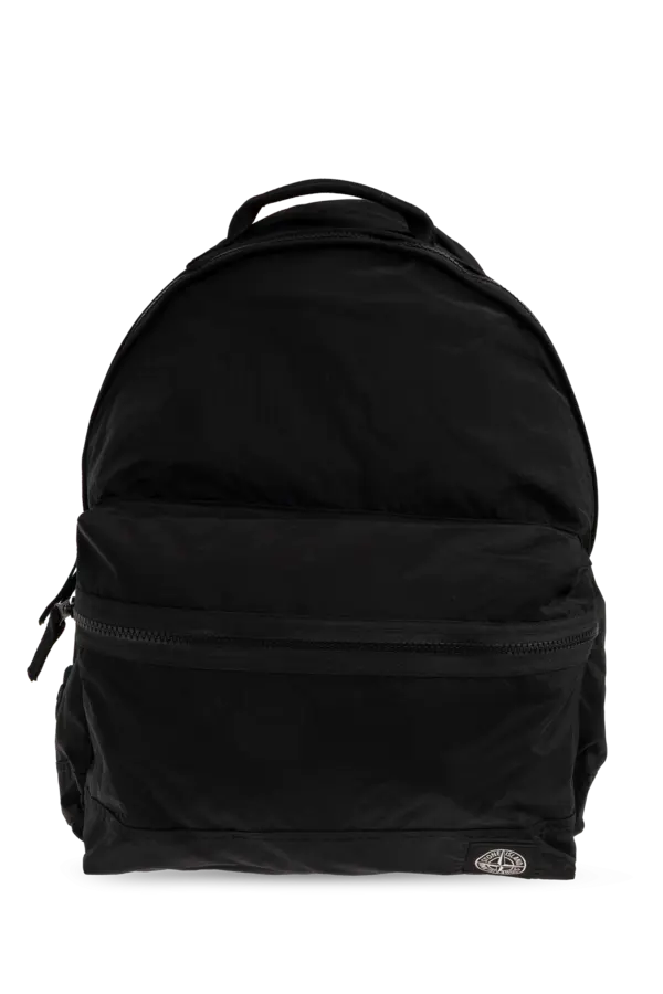 Stone Island Backpack With Logo Patch - Black