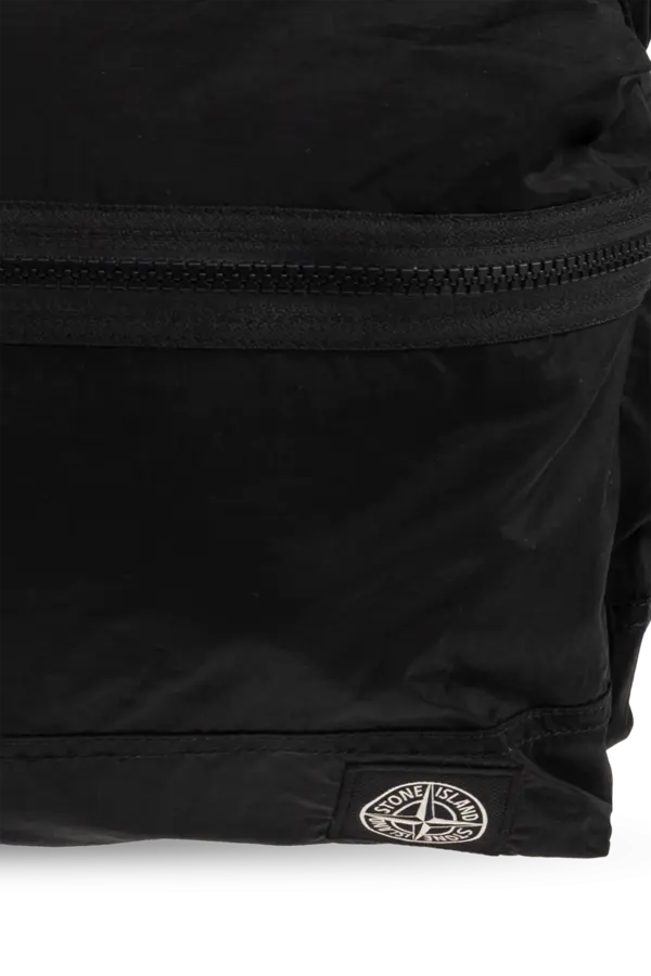 Stone Island Backpack With Logo Patch - Black