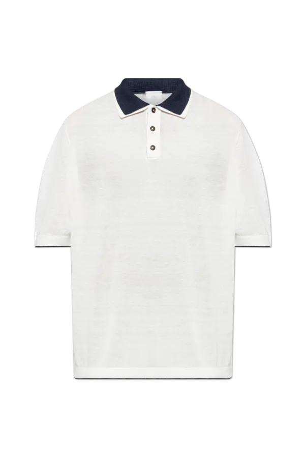Eleventy Linen Polo - White