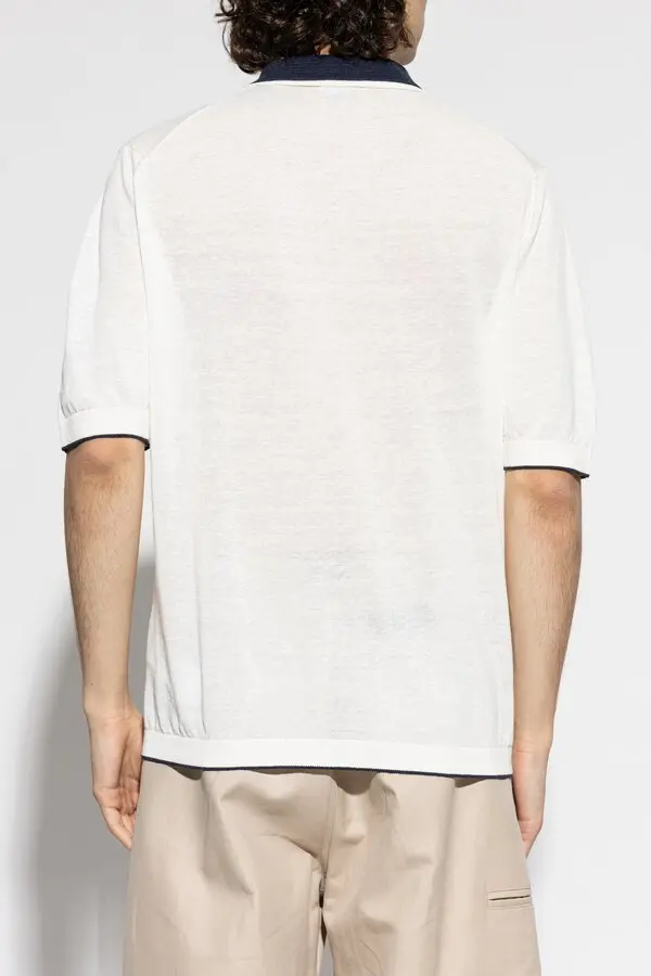 Eleventy Linen Polo - White