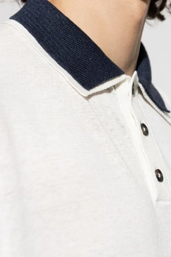 Eleventy Linen Polo - White