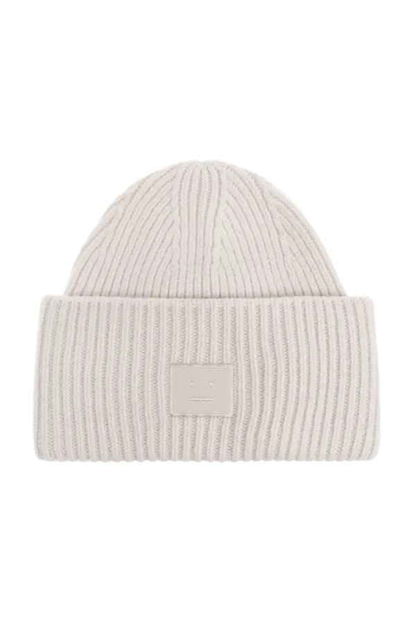 Acne Studios Logo Patch Beanie - Grey