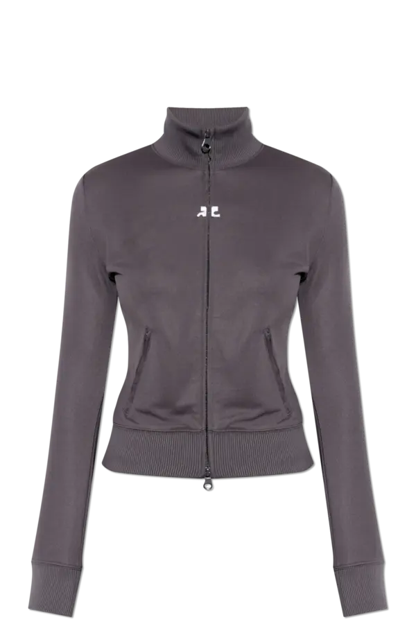 COURREGES Sweatshirt With Stand-up Collar - Brown