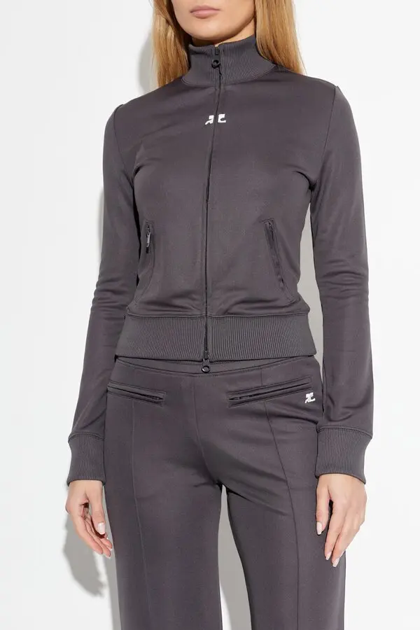 COURREGES Sweatshirt With Stand-up Collar - Brown