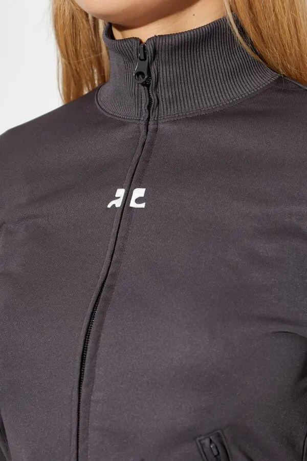 COURREGES Sweatshirt With Stand-up Collar - Brown