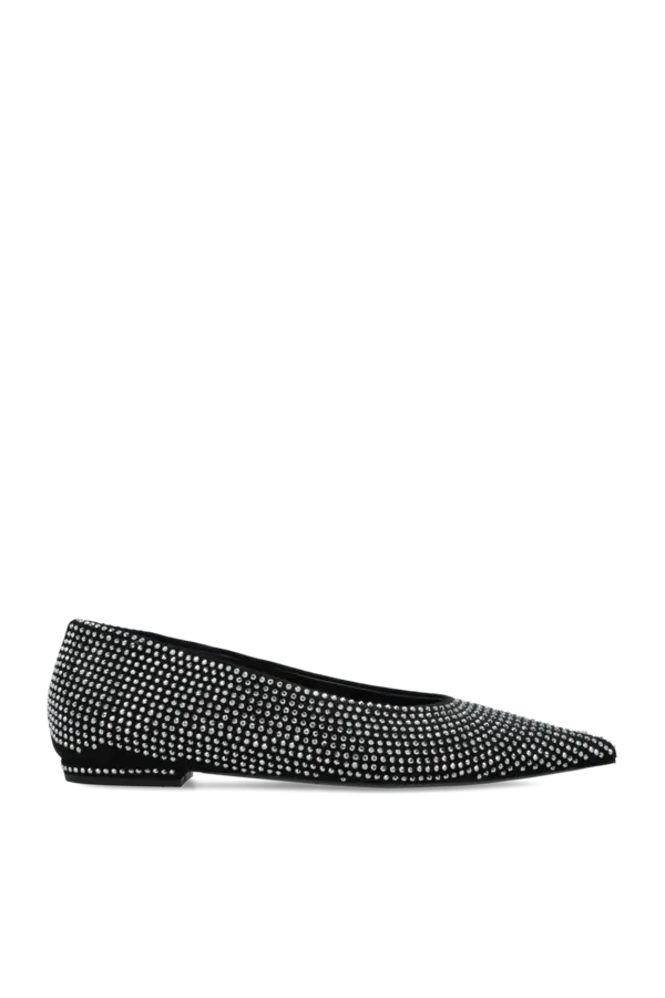 ROTATE BY BIRGER CHRISTENSEN Sequined Leather Ballet Flats - Black