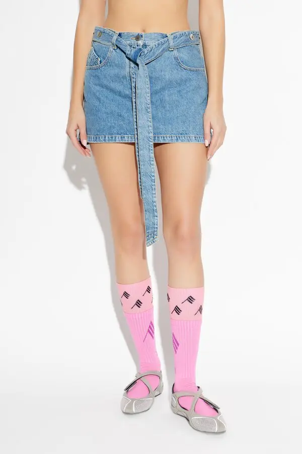 Attico Mini Denim Skirt - Blue
