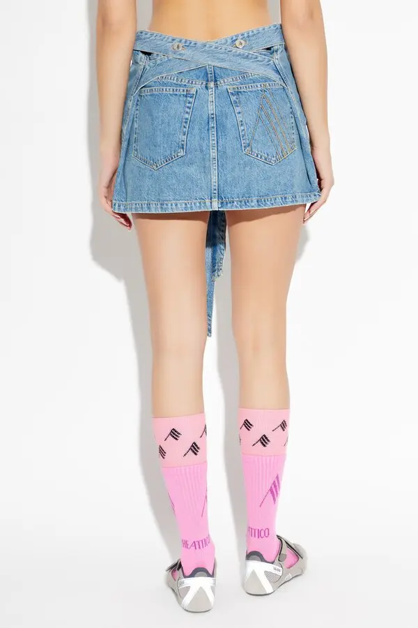 Attico Mini Denim Skirt - Blue