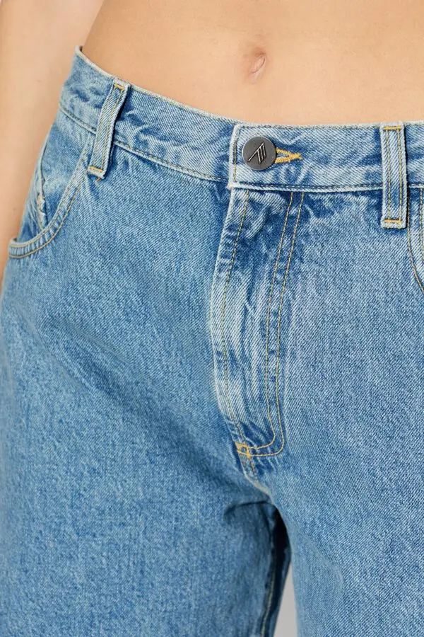 Attico Wide-leg Cropped Jeans - Blue