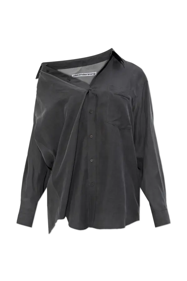 Alexander Wang Silk Logo Shirt - Grey