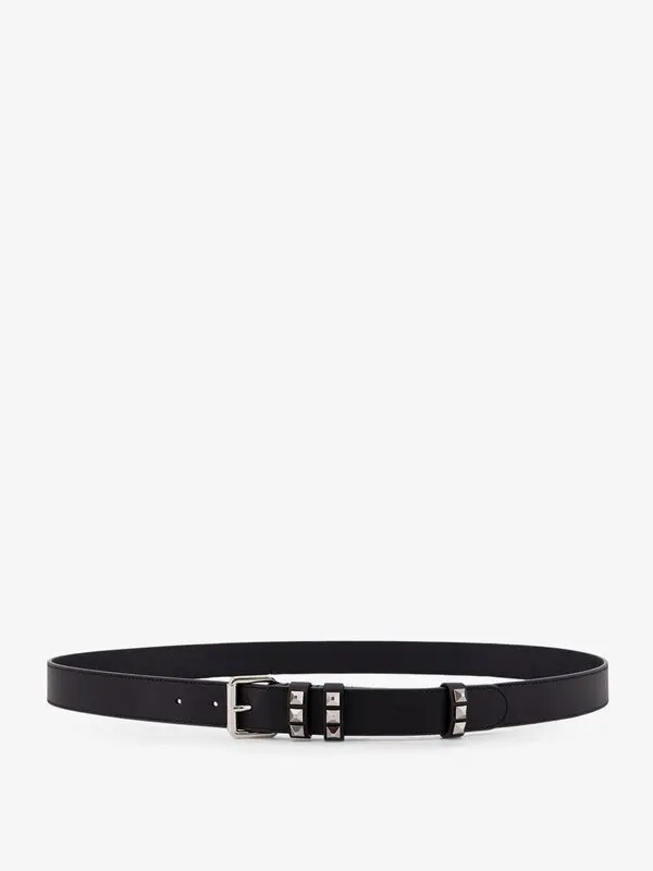 Valentino Garavani Flaneuse Leather Belt With Studs - Black