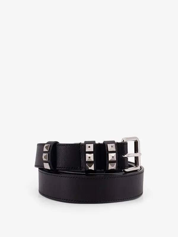 Valentino Garavani Flaneuse Leather Belt With Studs - Black