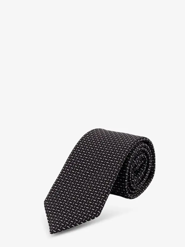 Giorgio Armani Silk Micro-pattern Tie - Black