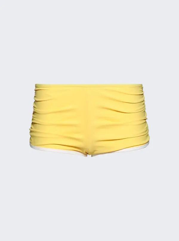 Christopher Esber Oasis Ruched Swim Boyshort - Yellow