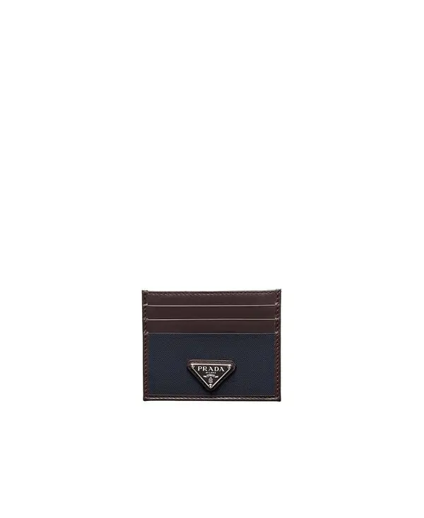 Prada Speedrock Re-nylon And Leather Card Holder - Blue