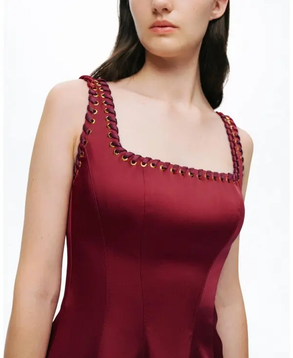 princess polly baby blue dress Burgundy Square Neck Sleeveless Midi Dress