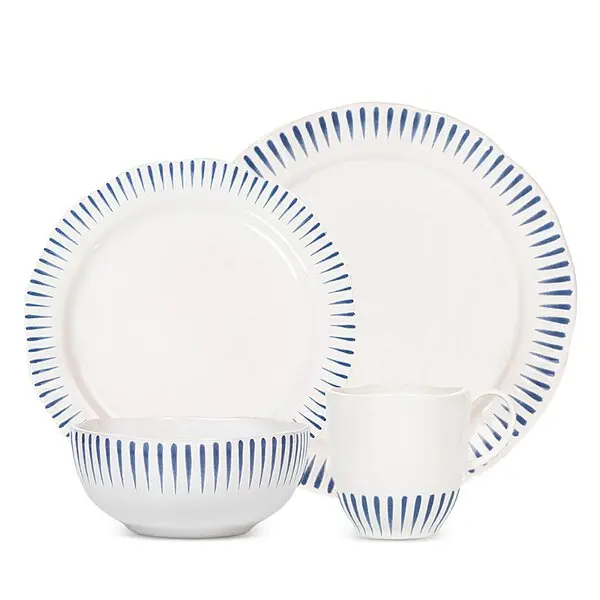 JULISKA Sitio Stripe Four-piece Place Setting - Delft Blue
