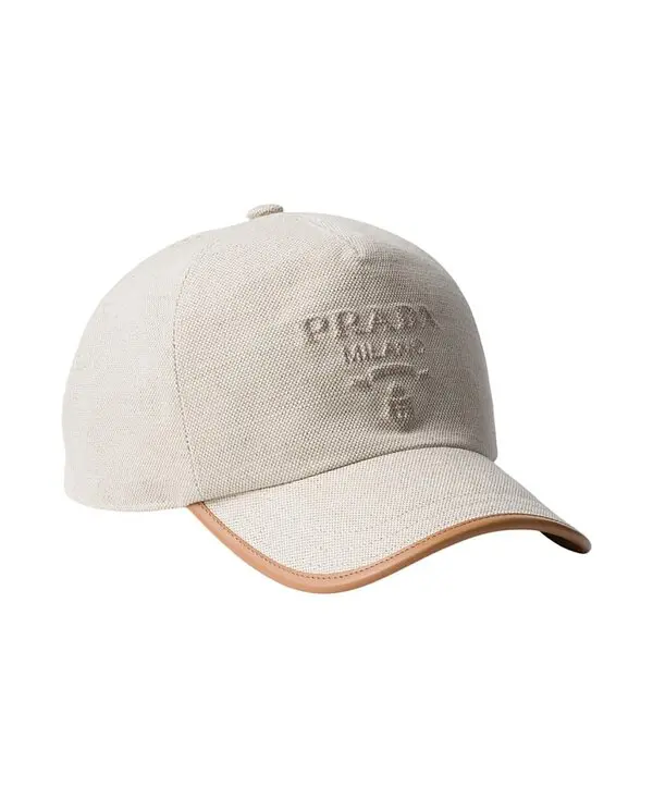 Prada Linen Blend Baseball Cap - Neutral