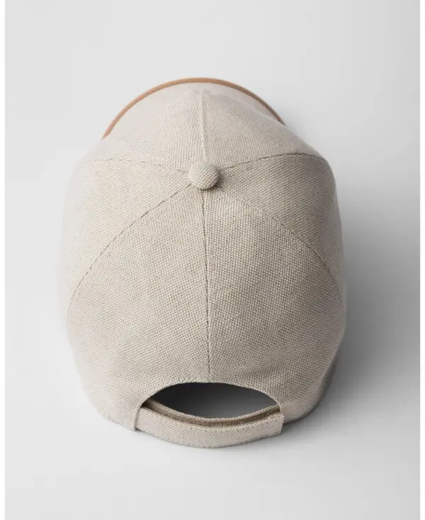 Prada Linen Blend Baseball Cap