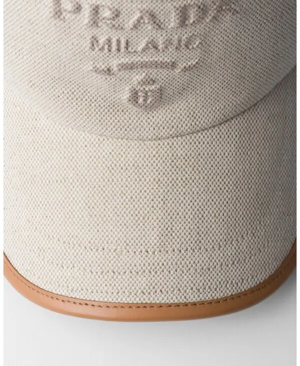 Prada Linen Blend Baseball Cap