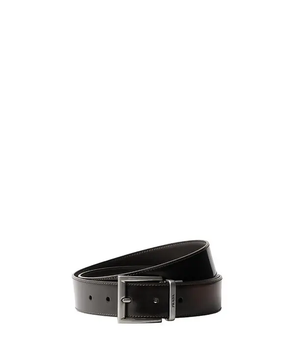 Prada Brushed Leather Belt - Brown