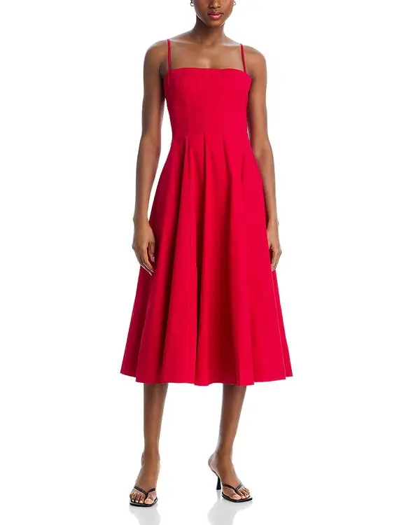 Staud Wylie Midi Dress - Cherry