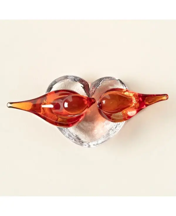 UNCOMMON GOODS Lovebirds Glass Desktop Sculpture Gather Glass