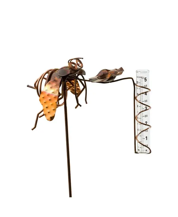 UNCOMMON GOODS Bee Rain Gauge With Bee Drinking Cup Haw Creek Forge