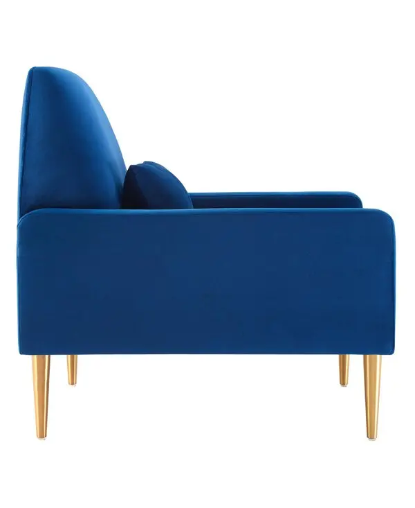 MODWAY Liliana Performance Velvet Armchair - Navy