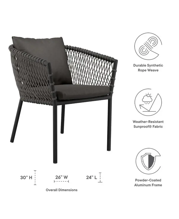 MODWAY Sailor Outdoor Patio Dining Armchair