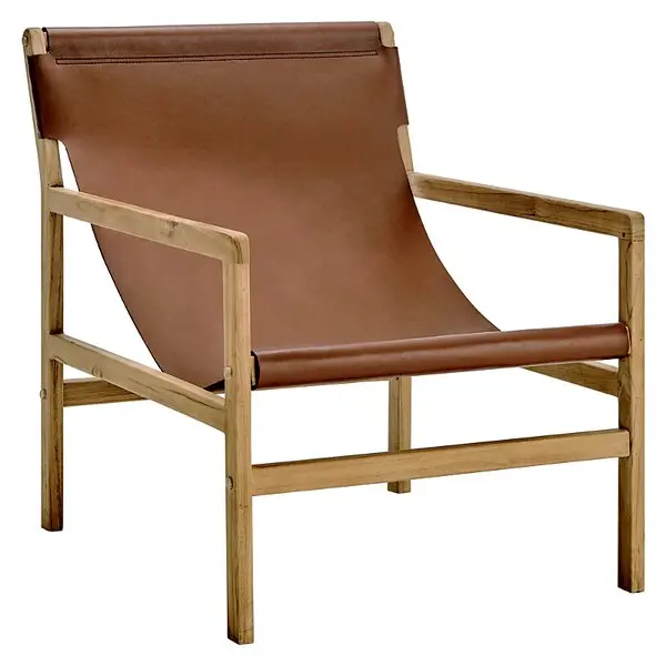 MODWAY Sonora Leather Sling Chair - Chestnut Tan