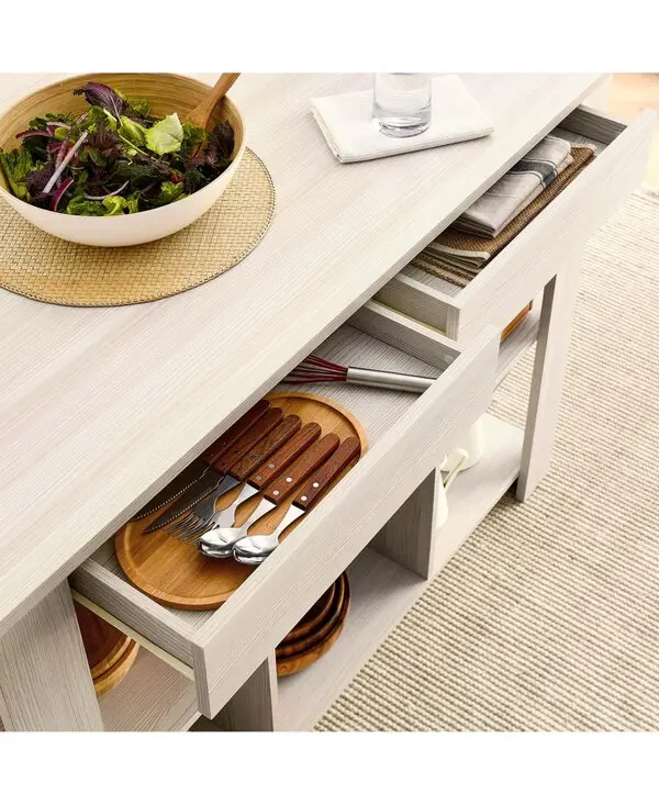 MODWAY Meadowbrook Kitchen Island And Stool, Set Of 3
