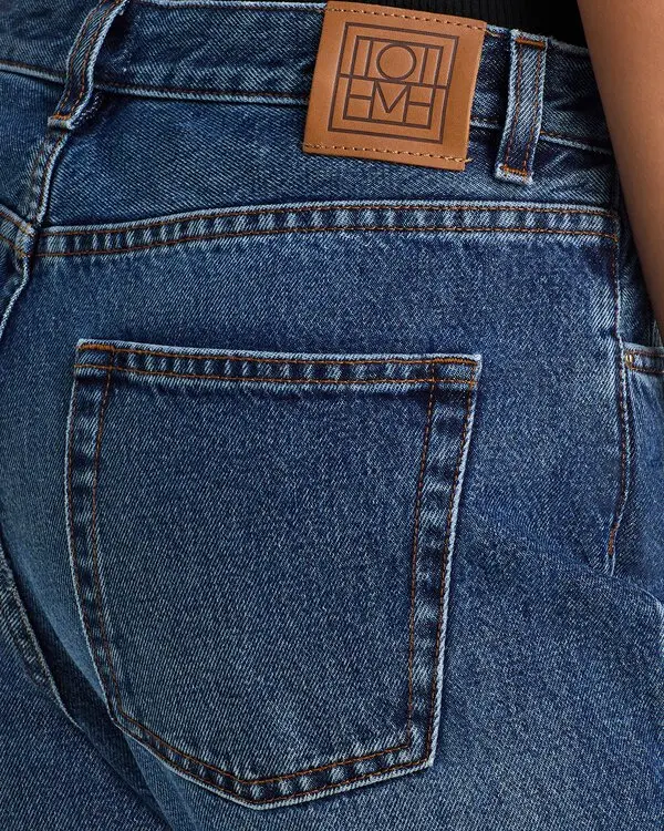 TOTEME Twisted Seam Denim Jeans - Washed Blue