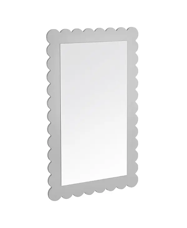 MODWAY Emmeline Scalloped Rectangle Wall Mirror - Light Gray
