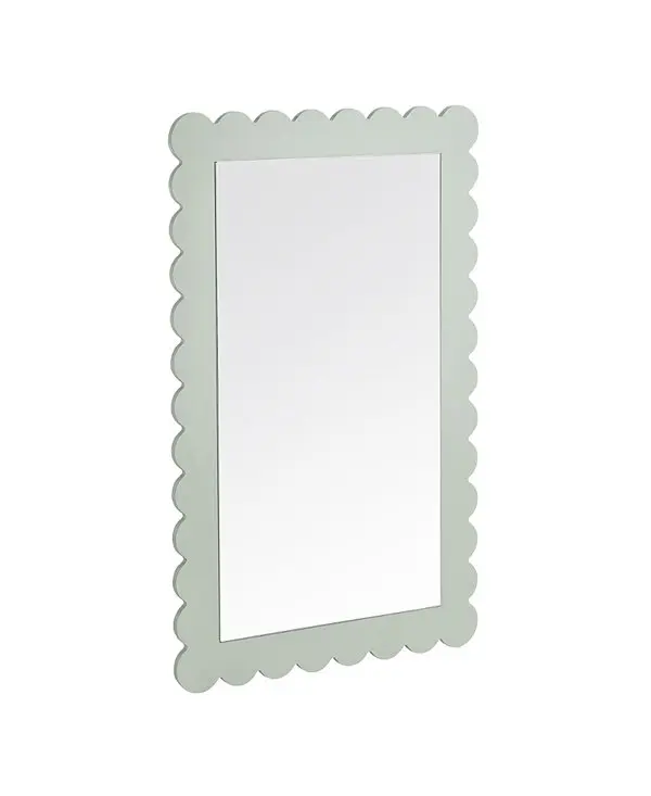 MODWAY Emmeline Scalloped Rectangle Wall Mirror - Sage