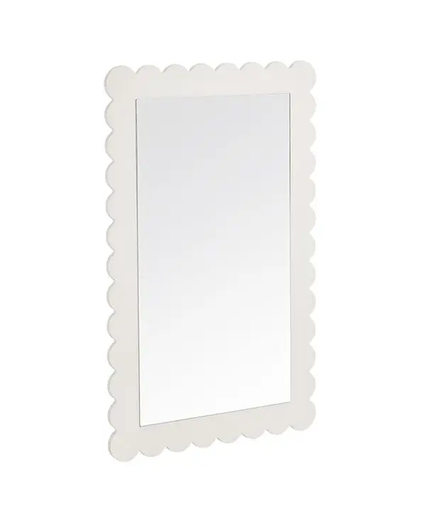 MODWAY Emmeline Scalloped Rectangle Wall Mirror - White