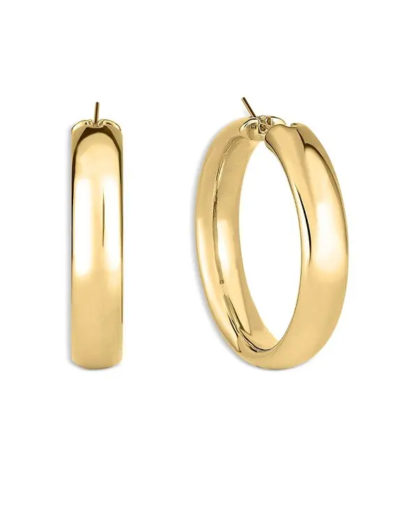 Roberto Coin 18k Yellow Large Round Hoop Earrings - Gold