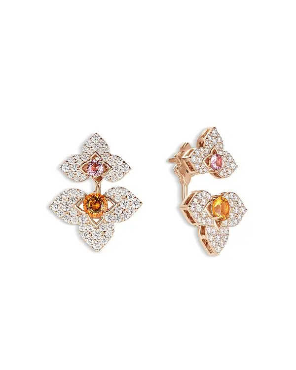 Roberto Coin 18k Venetian Princess Carnival Rubellite, Citrine & Diamond Earrings - Rose Gold