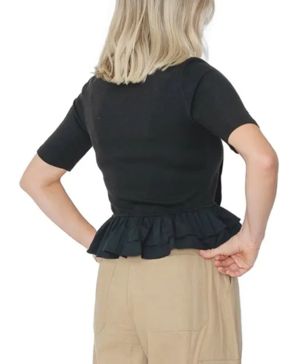 WEST OF Fabienne Knit Top With Ruffles